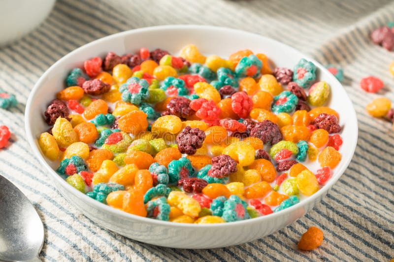 Sweet Fruity Breakfast Cereal Stock Photo - Image of yellow, fruity ...