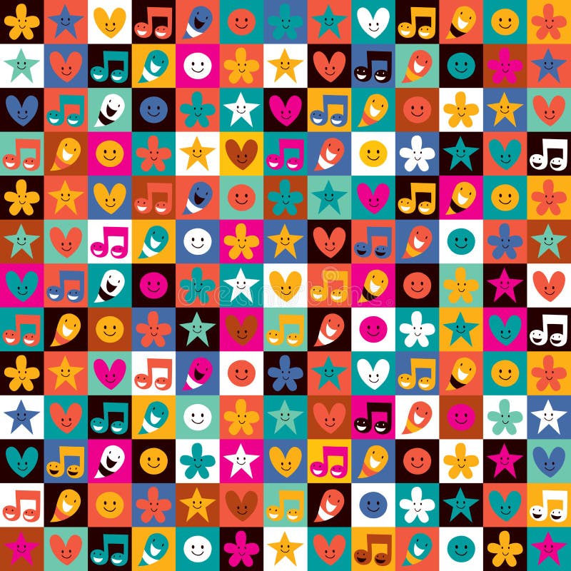 Sweet fun pattern stock vector. Illustration of flower - 27935332