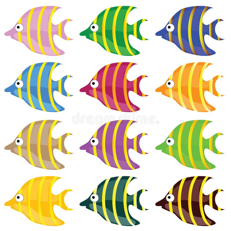 Sweet and Funny Fish Color Vector Illustrtion Stock Vector ...