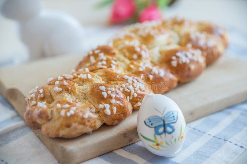 Sweet german easter bread stock image. Image of dinner - 86428763