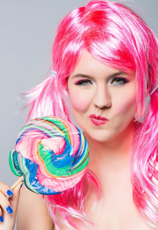 Sweet girl stock image. Image of lollipop, cute, human - 49466835