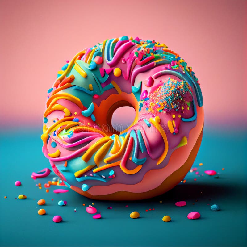 Sweet Glazed Colored Donut with Hole Isolated Stock Illustration ...