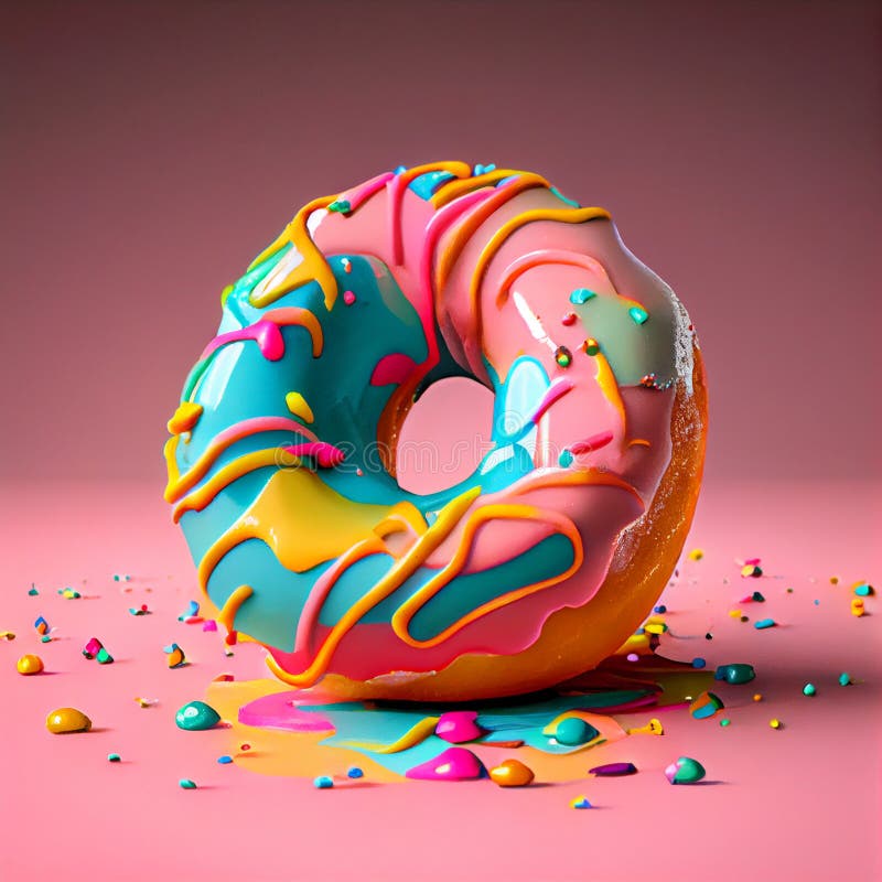 Sweet Glazed Colored Donut with Hole Isolated Stock Illustration ...