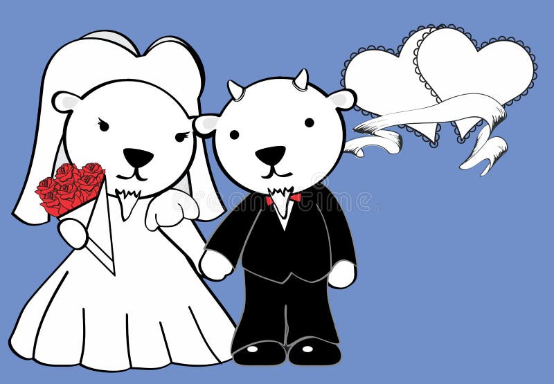 Cow Married Cartoon Background Stock Vector - Illustration of dress ...