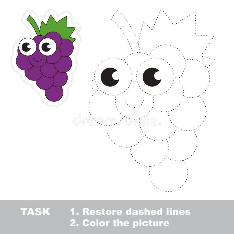 Sweet Grapes To Be Traced. Vector Trace Game. Stock Vector ...