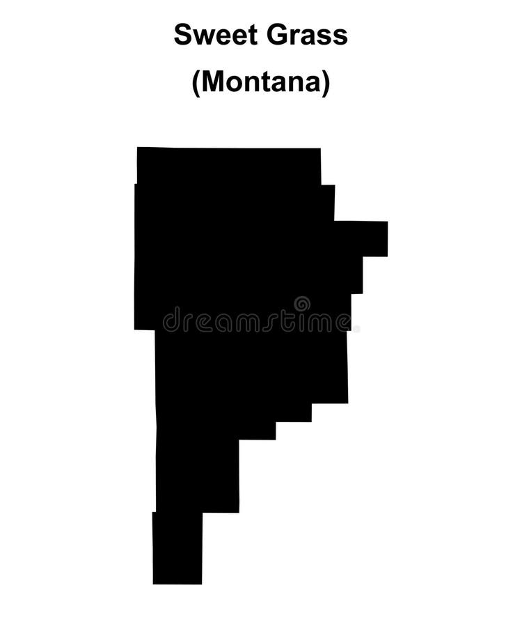 Sweet Grass outline map stock vector. Illustration of montana - 357459253