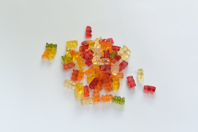 Sweet Gummy Bears on a White Surface Editorial Image - Image of blank ...