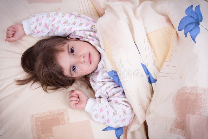 Sweet Happy Little Girl Sleeping Stock Photo - Image of rest, person ...