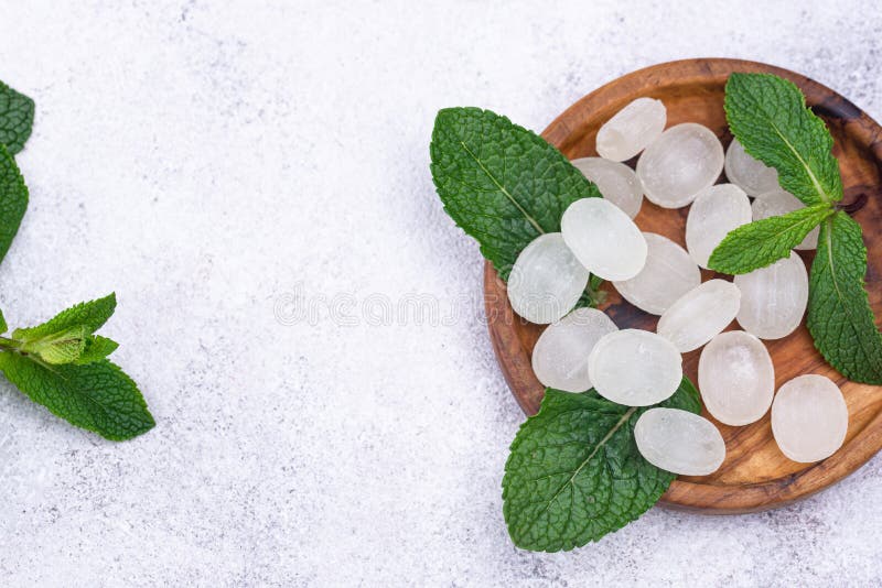 Sweet Hard Peppermint Candy and Mint Stock Photo - Image of healthy ...