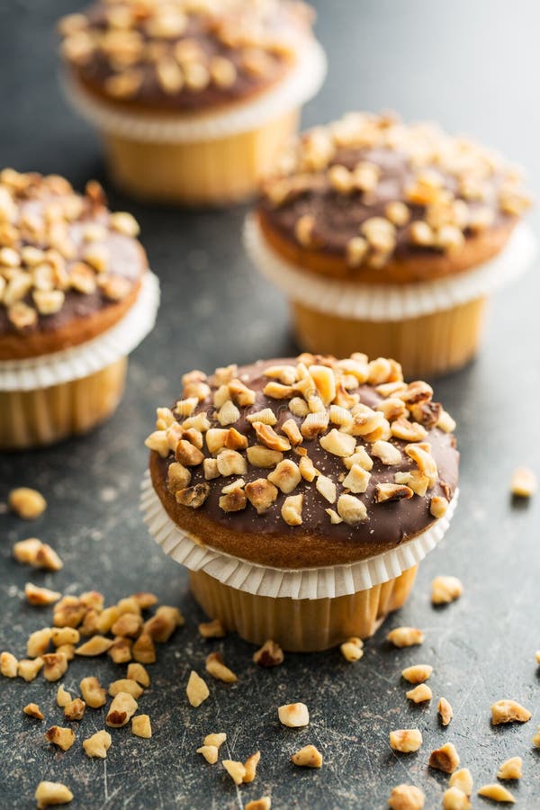 Sweet hazelnut muffins. stock image. Image of cake, confectionery ...