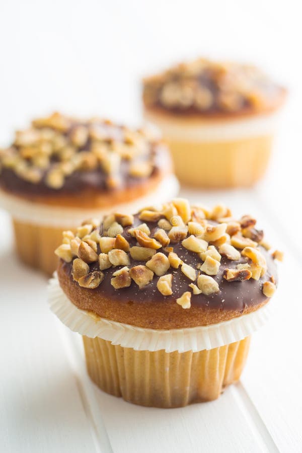 Sweet hazelnut muffins. stock photo. Image of bake, confectionery ...