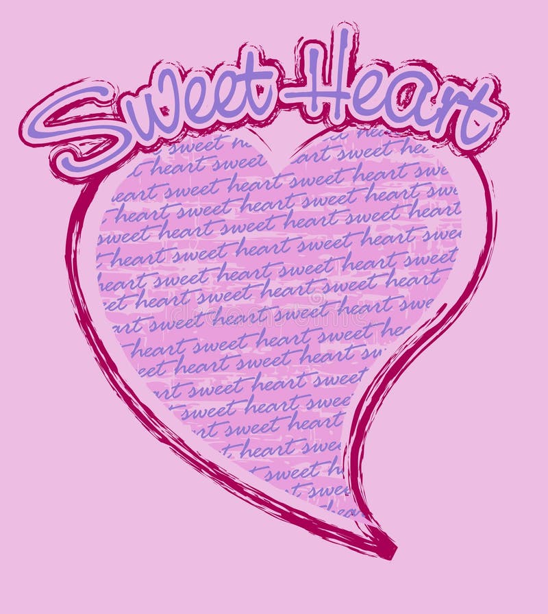 Sweet heart stock vector. Illustration of feeling, coloring - 4210458