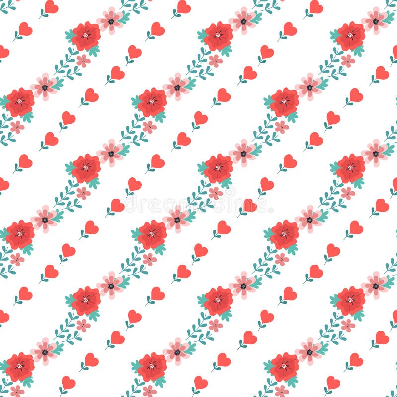 Sweet Hearts of Love Vector Pattern Design Stock Vector - Illustration ...