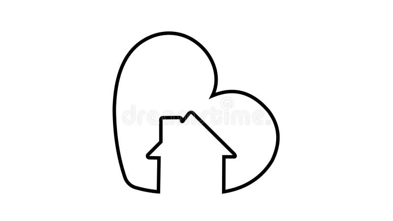 Sweet Home Drawn in the Shape of a Heart Vector Animation in HD Quality ...