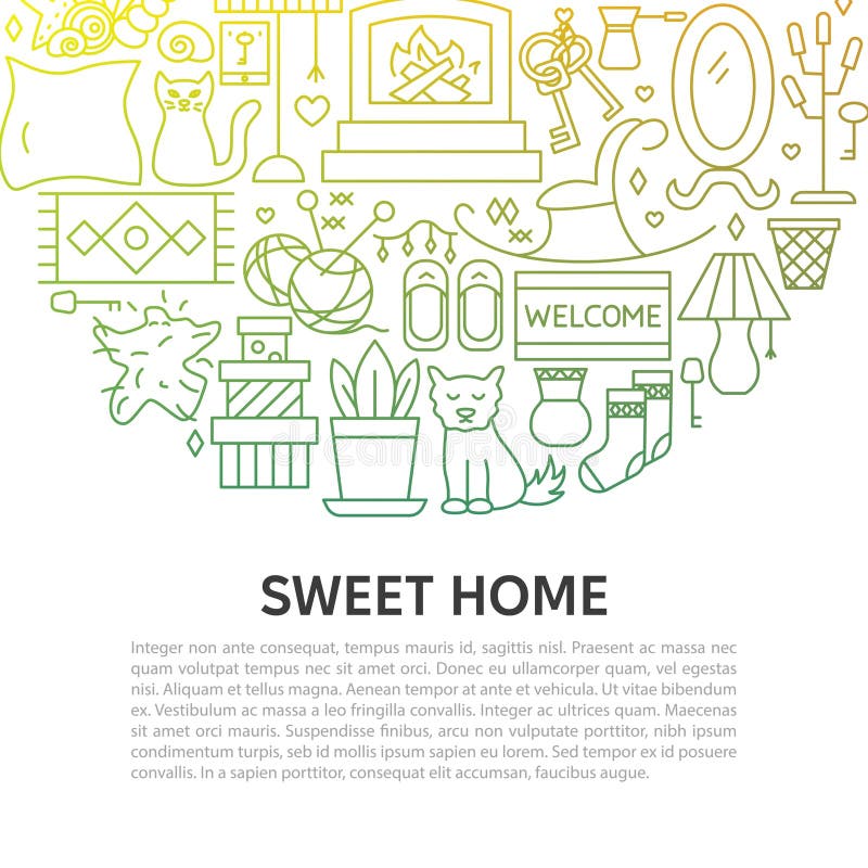 Sweet Home Line Concept stock vector. Illustration of symbol - 375444714