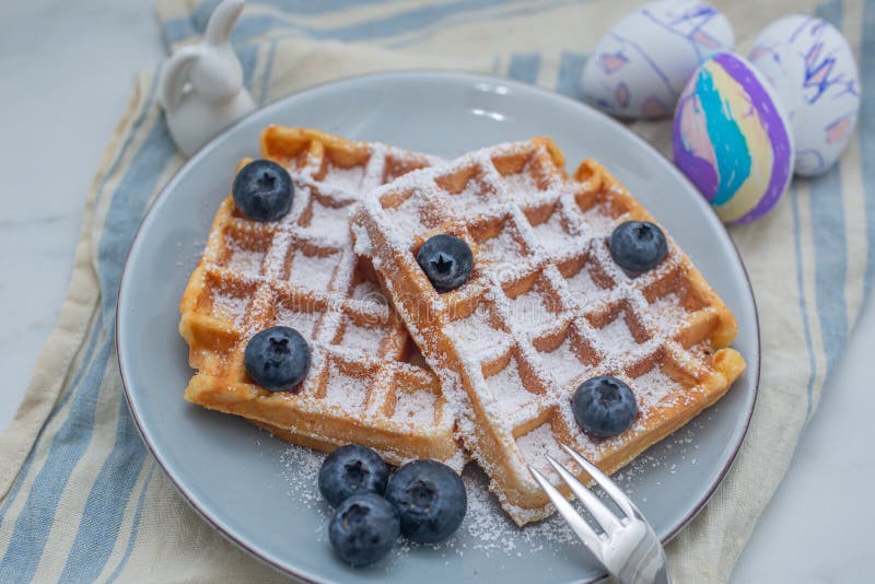 Sweet Home Made Carrot Easter Waffles Stock Image - Image of dish ...