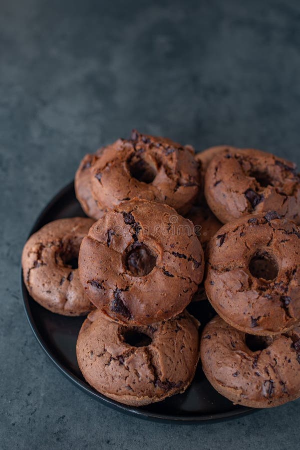 Sweet Home Made Chocolate Donuts Stock Image - Image of home, glaze ...