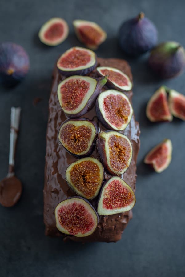 Sweet Home Made Chocolate Fig Cake Stock Image - Image of cake, glaze ...