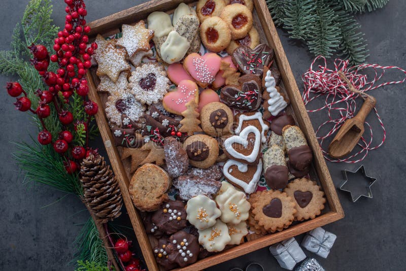 Sweet Home Made Christmas Cookies on a Table Stock Image - Image of ...