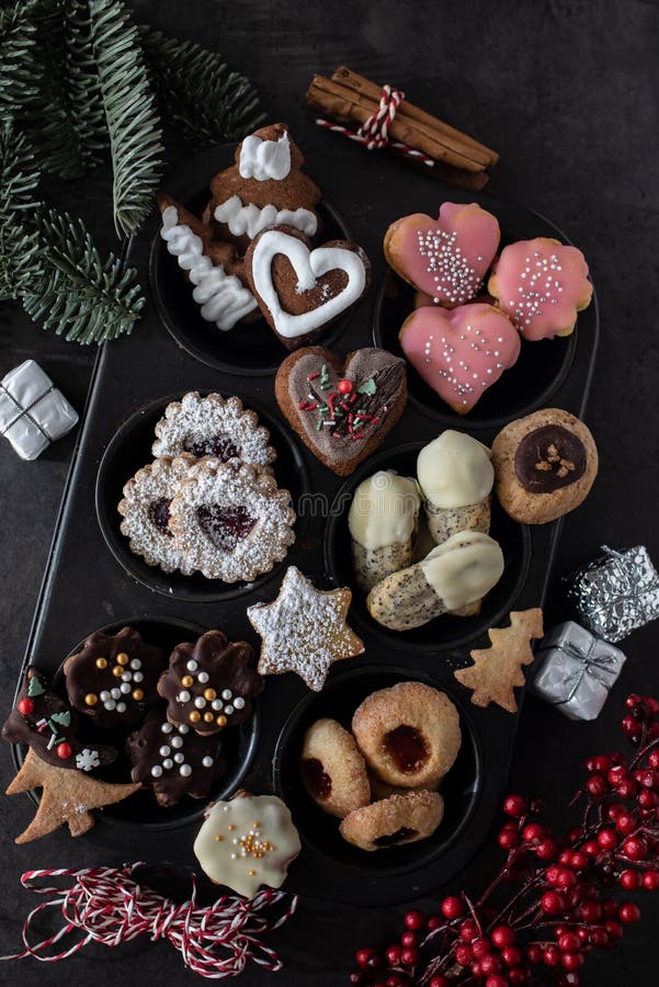 Sweet Home Made Christmas Cookies on a Table Stock Photo - Image of ...