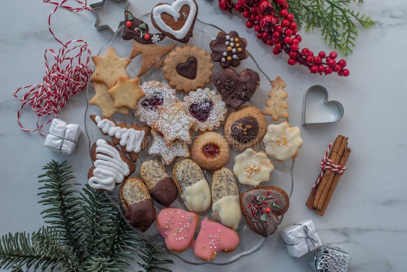 Sweet Home Made Christmas Cookies on a Table Stock Photo - Image of ...