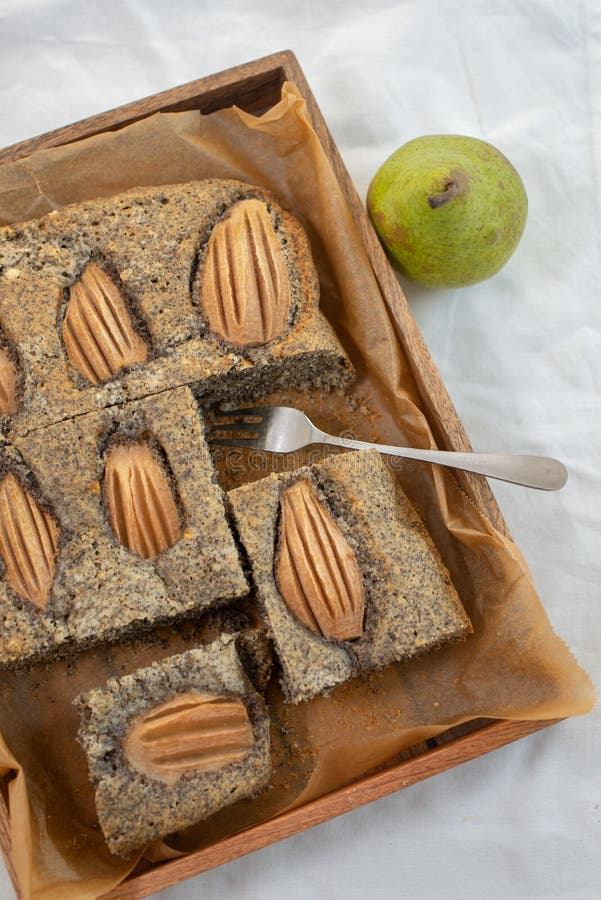 Sweet Home Made Poppy Seed Pie with Pearss Stock Image - Image of poppy ...