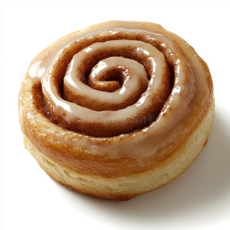 Sweet Homemade Cinnamon Roll with Icing Stock Illustration ...