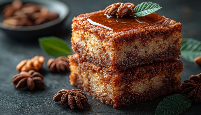 Sweet Homemade Dessert on Rustic Wooden Table Plate Generated by AI ...