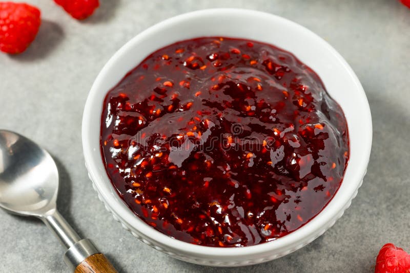 Sweet Homemade Red Raspberry Jam Preserves Stock Image - Image of ...