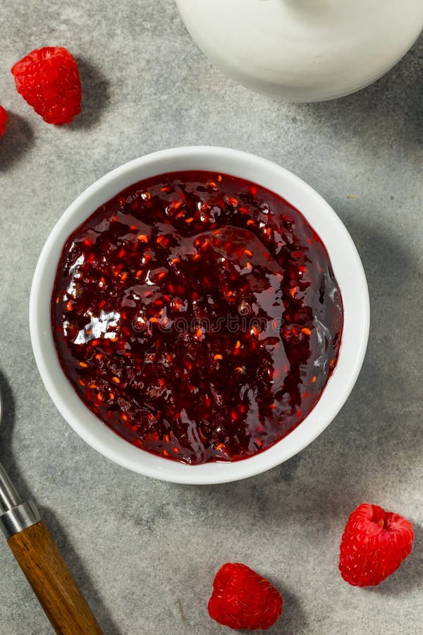 Sweet Homemade Red Raspberry Jam Preserves Stock Image - Image of ...
