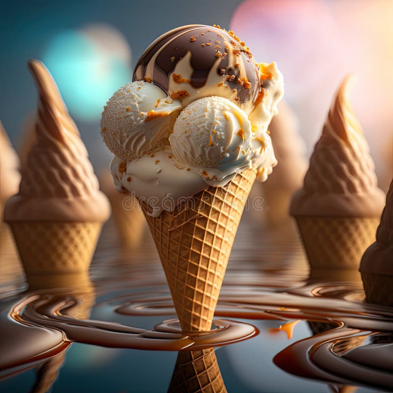 Sweet Ice Cream. Illustration Generative AI Stock Illustration ...