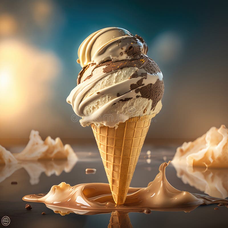 Sweet Ice Cream. Illustration Generative AI Stock Illustration ...
