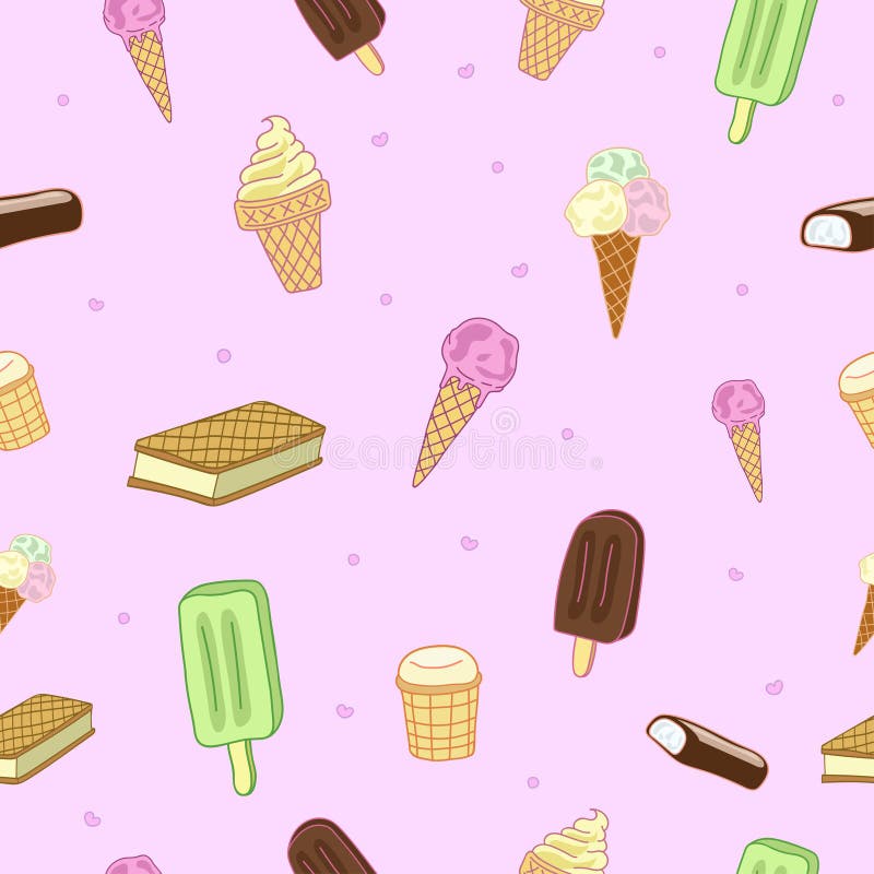 Sweet icecream pattern stock vector. Illustration of drawing - 59569316