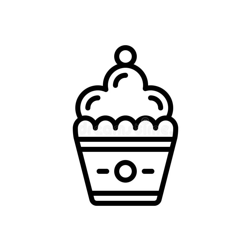 Black Line Icon for Sweet, Sugary and Cupcake Stock Vector ...