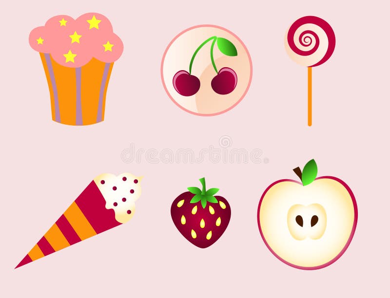 Sweet icons stock vector. Illustration of board, note - 8372513