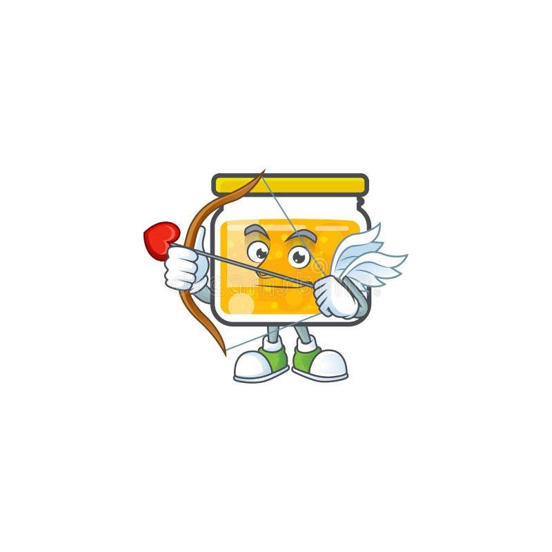 Sweet Jam Cartoon Character with Mascot Cupid Stock Vector ...