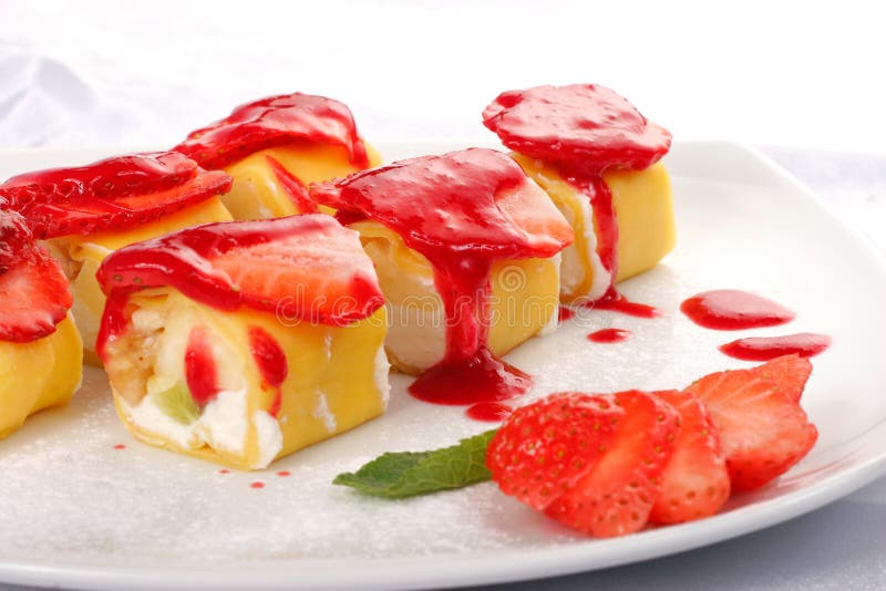 Jam roll cake slices stock image. Image of green, food - 7668921