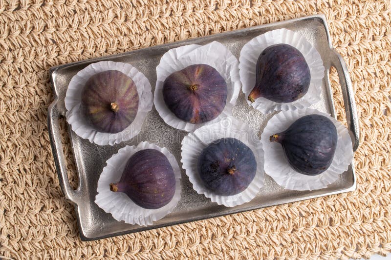 Sweet Juicy Figs with Kitchen Utensils Isolated on White, Black ...