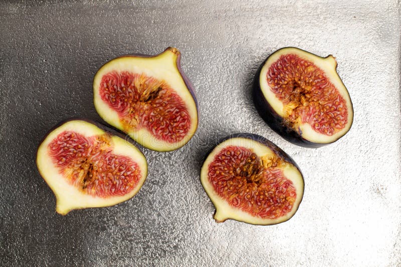 Sweet Juicy Figs with Kitchen Utensils Isolated on White, Black ...