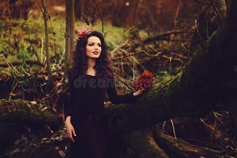 Sweet Lady in a Magical Forest Stock Photo - Image of fairy, colorful ...