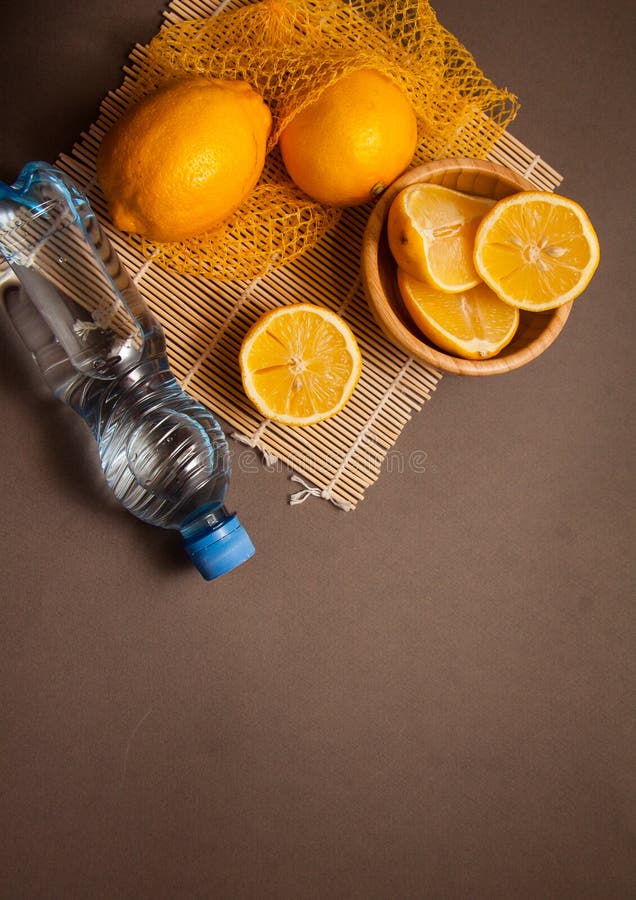 Sweet Lemons on Grey Background Stock Photo - Image of breakfast ...