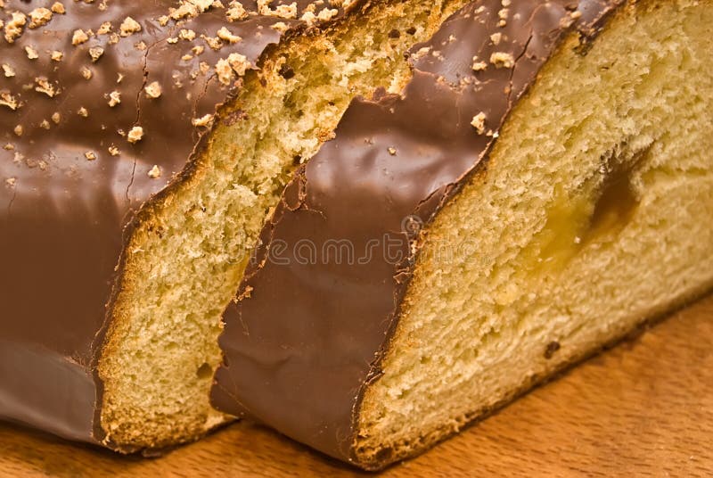 Sweet Loaf in a Chocolate with a Jam Stock Image - Image of high, cake ...