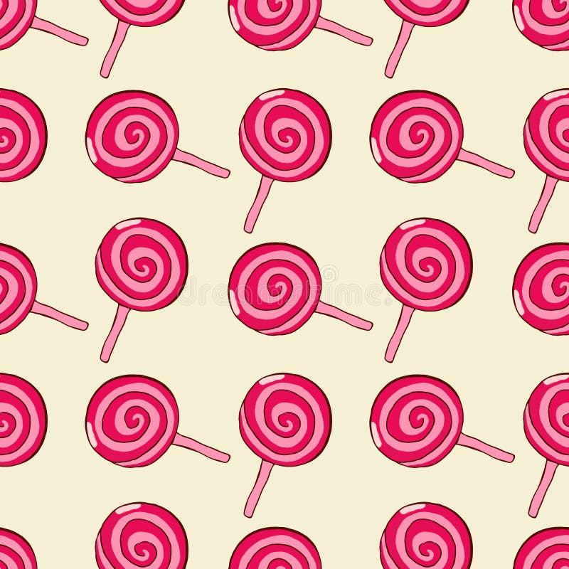 Sweet Lollipops Seamless Pattern Stock Vector - Illustration of candy ...