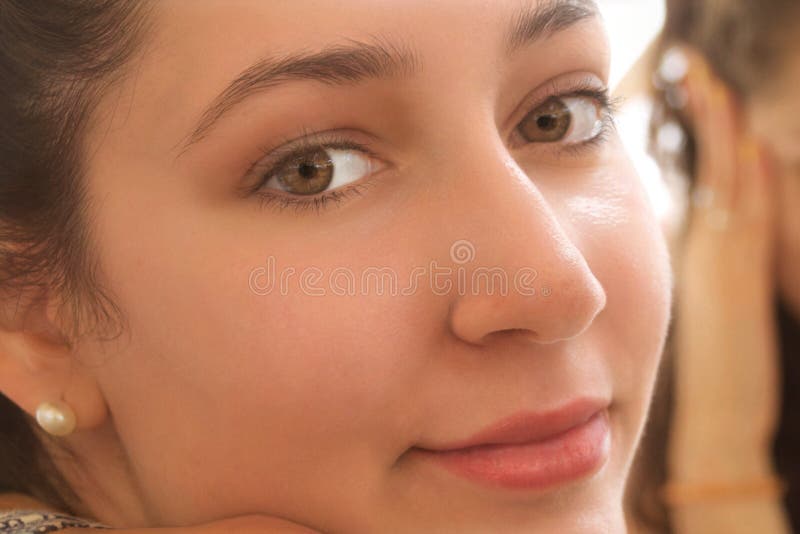 Sweet Look of Beautiful Girl at the Beach Stock Image - Image of ...