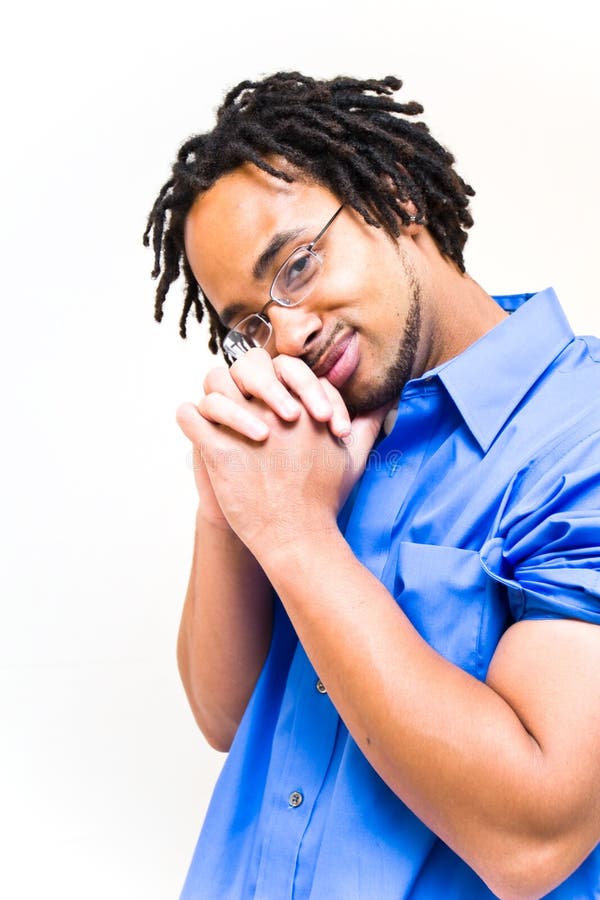 Laughing Happy Man stock image. Image of blue, african - 14452485