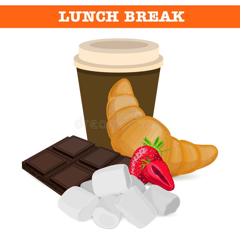 Sweet Lunch Break Vector Illustration. Stock Vector - Illustration of ...