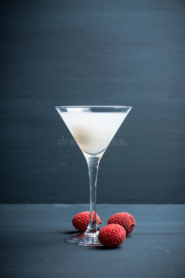 Sweet Lychee Martini on the Rustic Background Stock Photo - Image of ...