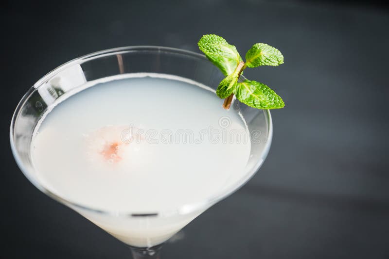 Sweet Lychee Martini on the Rustic Background Stock Photo - Image of ...