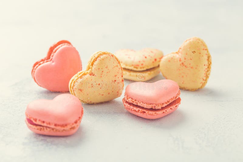 Sweet Macaroons Macarons in Heart Shape Stock Image - Image of holiday ...