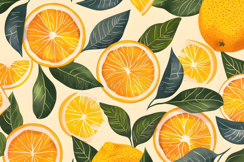 Sweet Mandarin: Fresh and Tropical Minimalist Illustration Stock ...